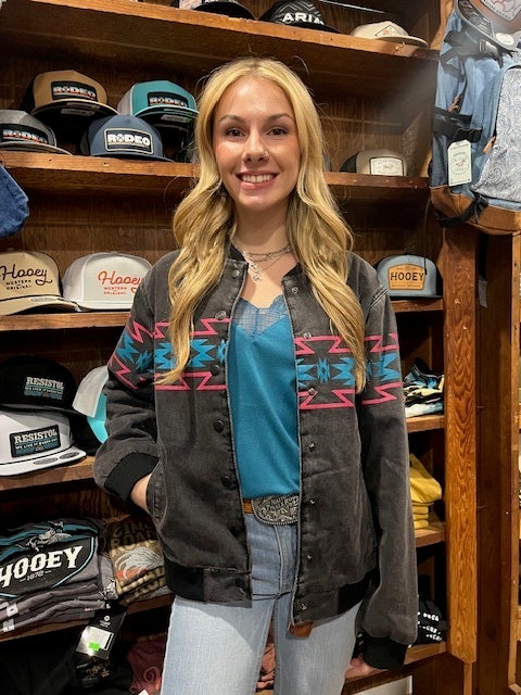 Neon Light Aztec Bomber Jacket by Rock & Roll | The Frosty Pony